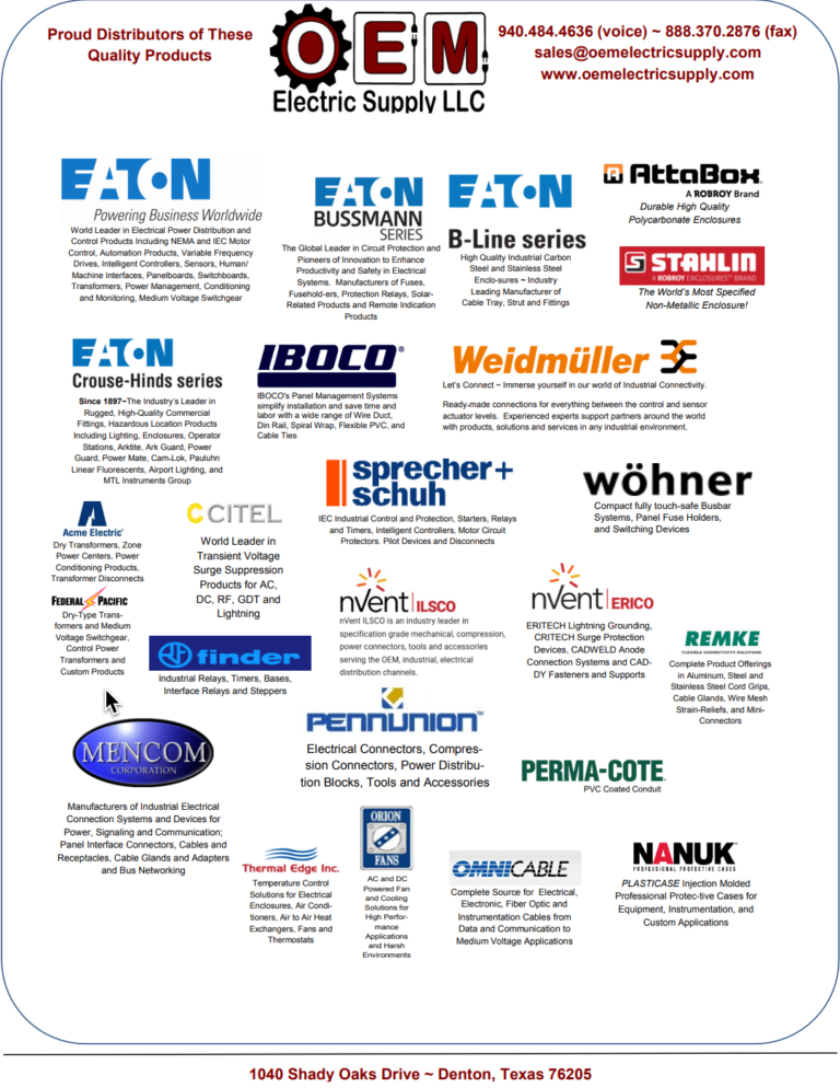 OEM Electric Supply - Power Supplies | Sensors | Relays | Transformers